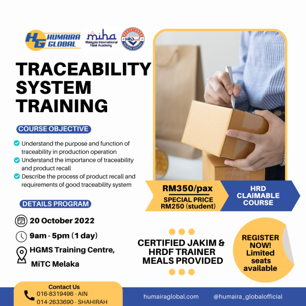 Traceability System Training – 22 October 2022 - HUMAIRA GLOBAL ...