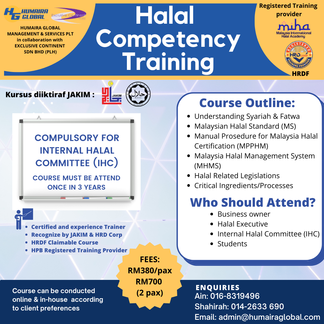 Halal Competency Training - HUMAIRA GLOBAL MANAGEMENT & SERVICES
